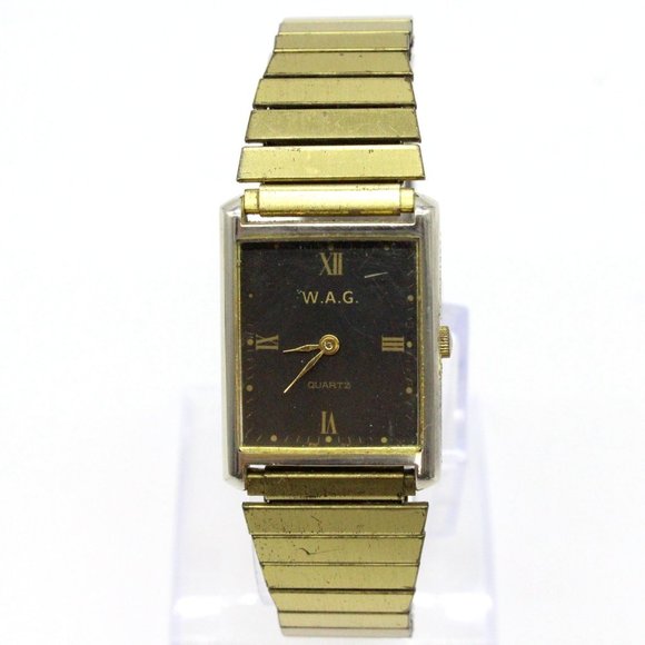 W.A.G | Accessories | Vintage Wag Watch Classic Bronze Tone Rectangle ...